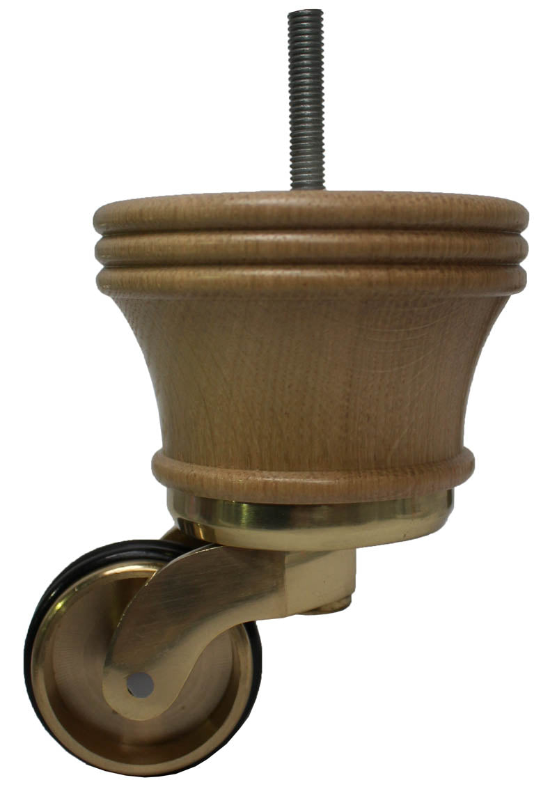 Meghan Oak Furniture Legs with Large Shallow Cup Castors – Heritage ...