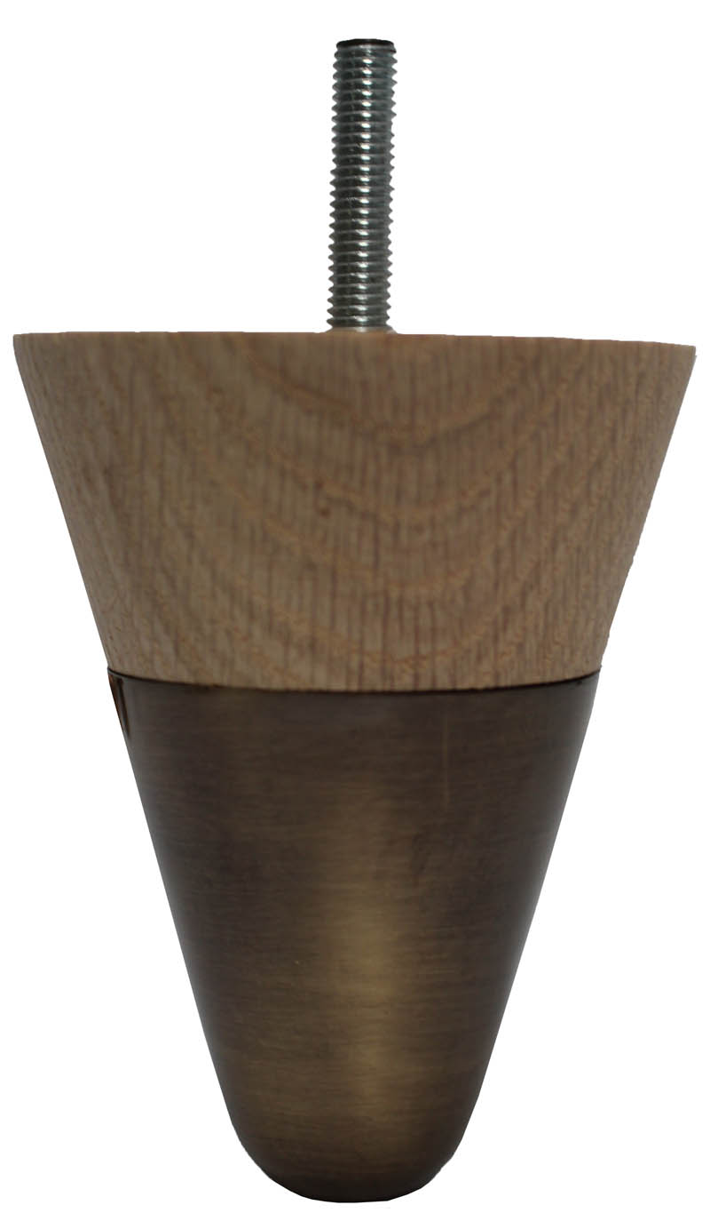 Kirsten Solid OakFurniture Legs with Brass Slipper Cups – Heritage ...